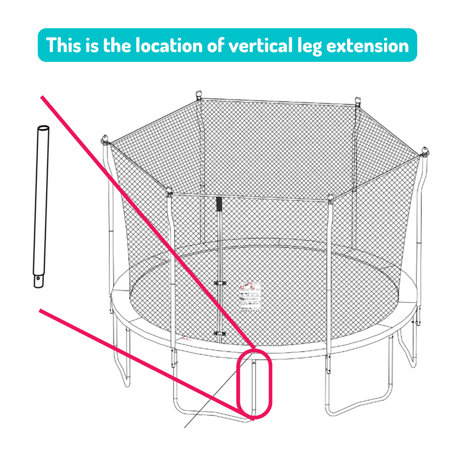 Vertical Leg Extensions without Holes for 12’, 13’ and 14’ – Funtime ...